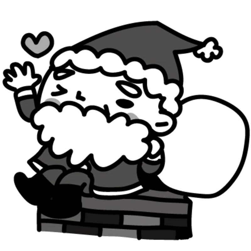 クリスマスの無料イラストかわいいカットカード集 白黒カラー Web素材 All About