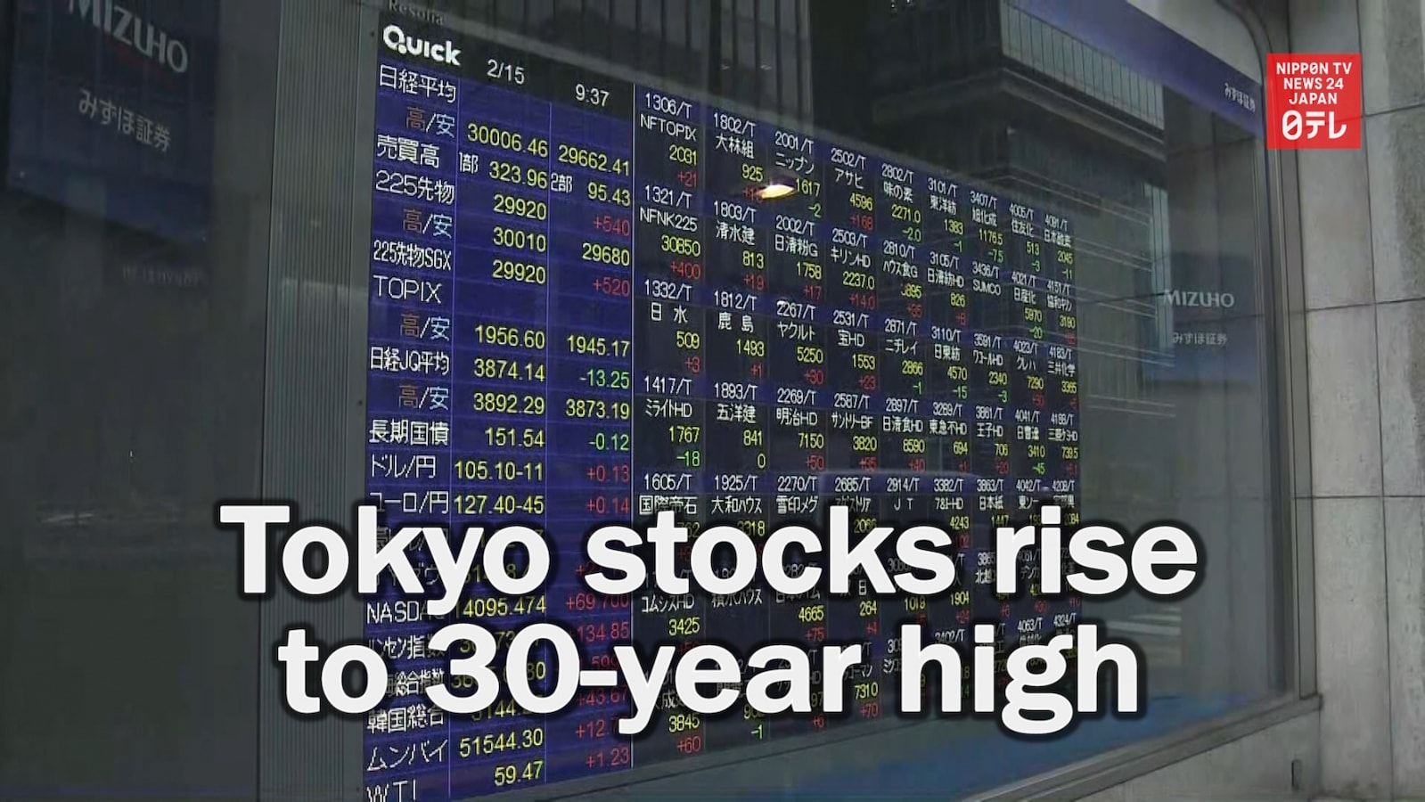 Tokyo Stocks Rise to 30-Year High | All About Japan