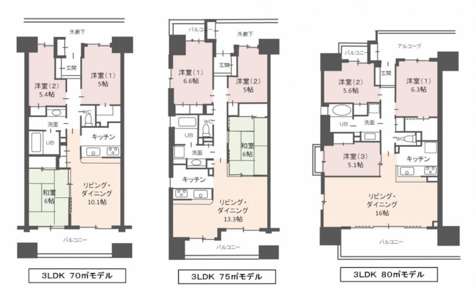 マンションの平均広さと面積別3LDKの間取り3選 [マンション物件選びのポイント] All About